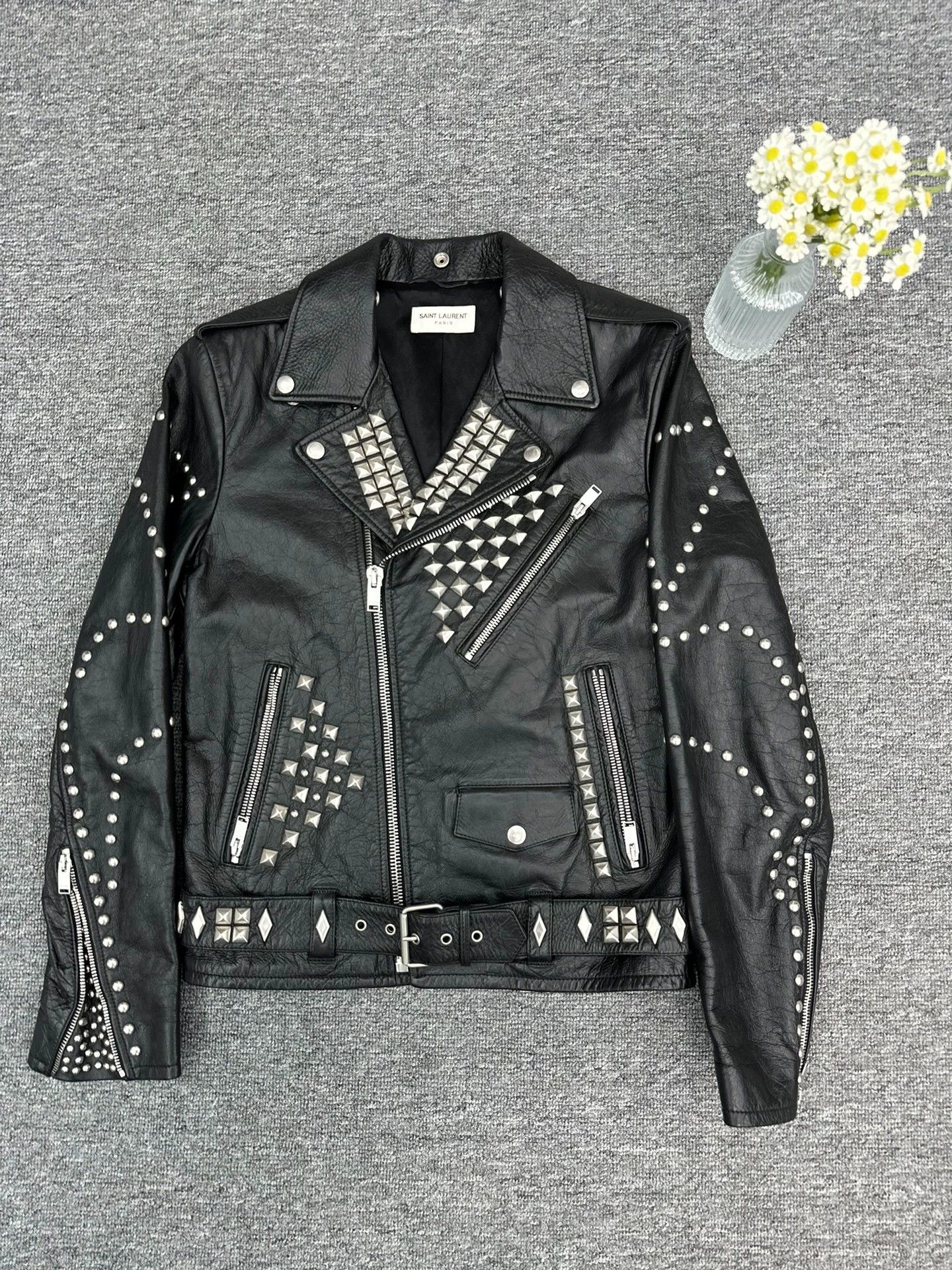 Saint Laurent Paris Saint Laurent Paris 16FW vintage rivet motorcycle ...