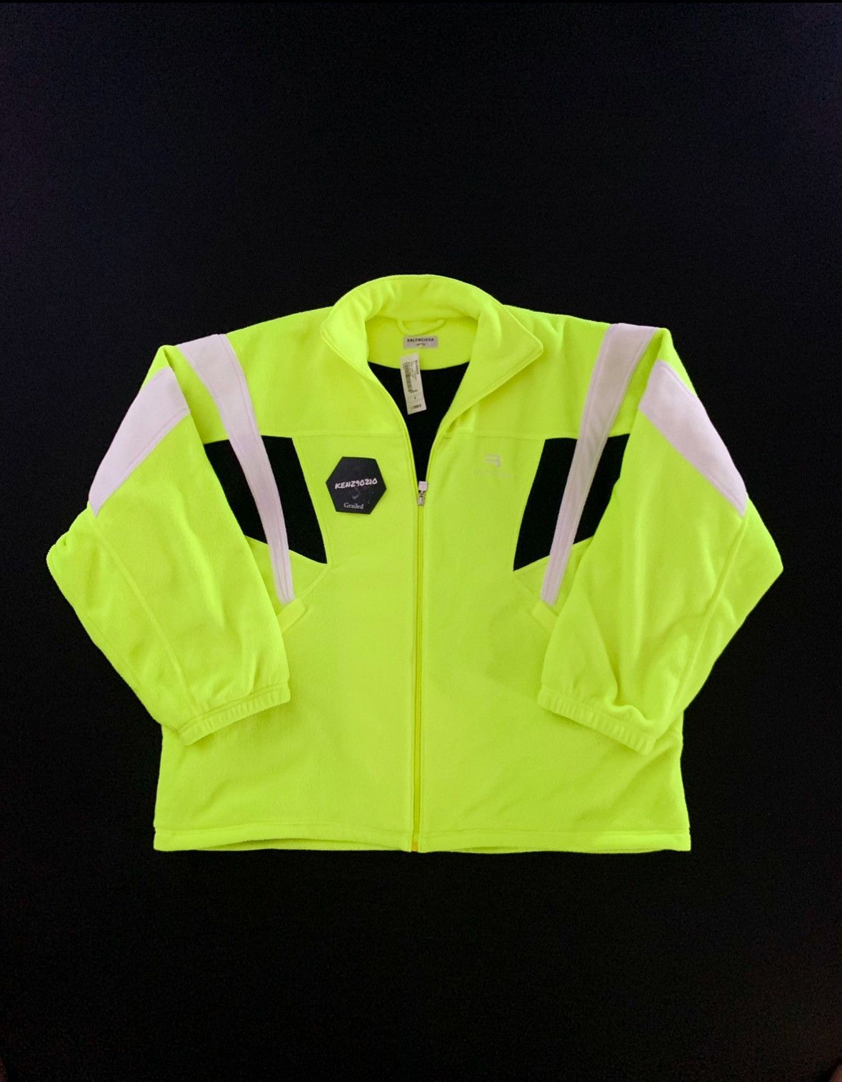 Balenciaga Balenciaga Sporty B Neon Yellow Fleece Tracksuit Jacket ...