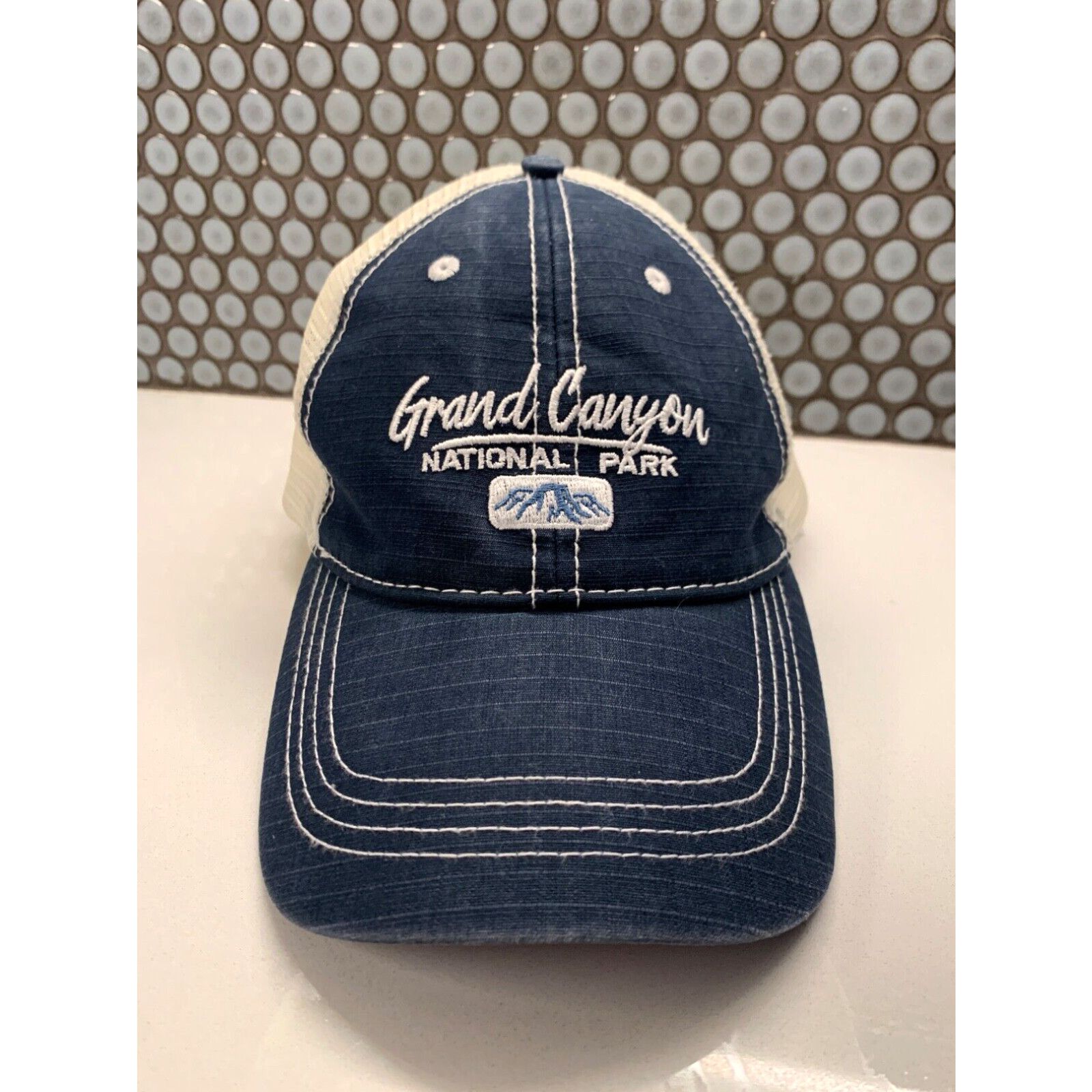 Vintage Grand Canyon Hat Cap National Park Mesh Trucker Snap Back Blue ...