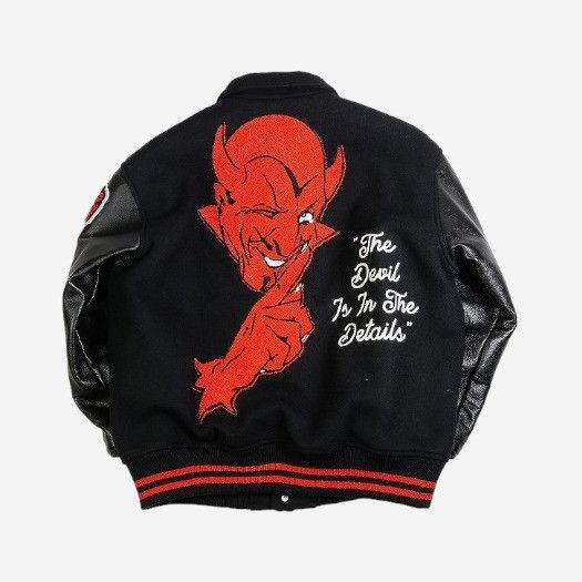 Saint Michael 22AW Devil Varsity Jacket Black | Grailed