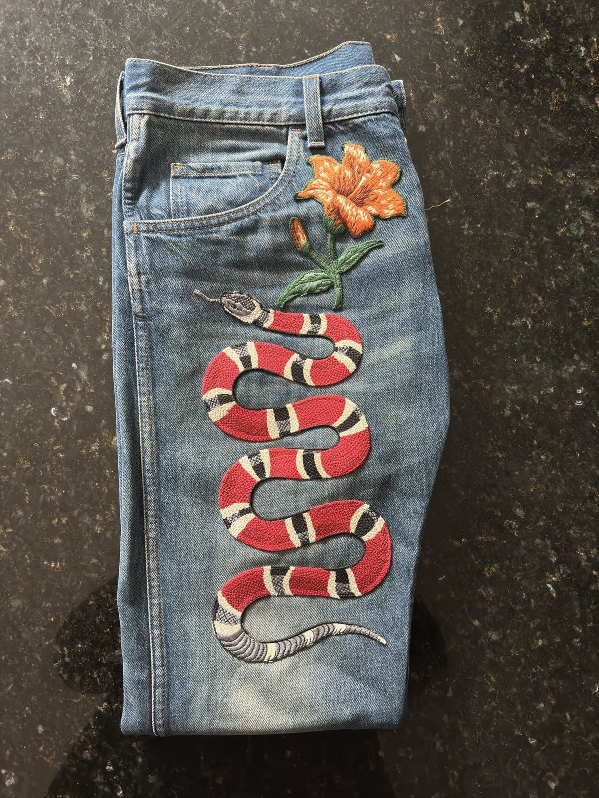 Gucci Gucci Snake Denim Jeans | Grailed