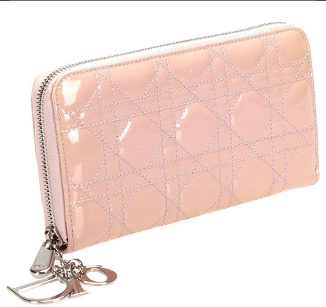 Dior Lady Dior pink wallet | Grailed