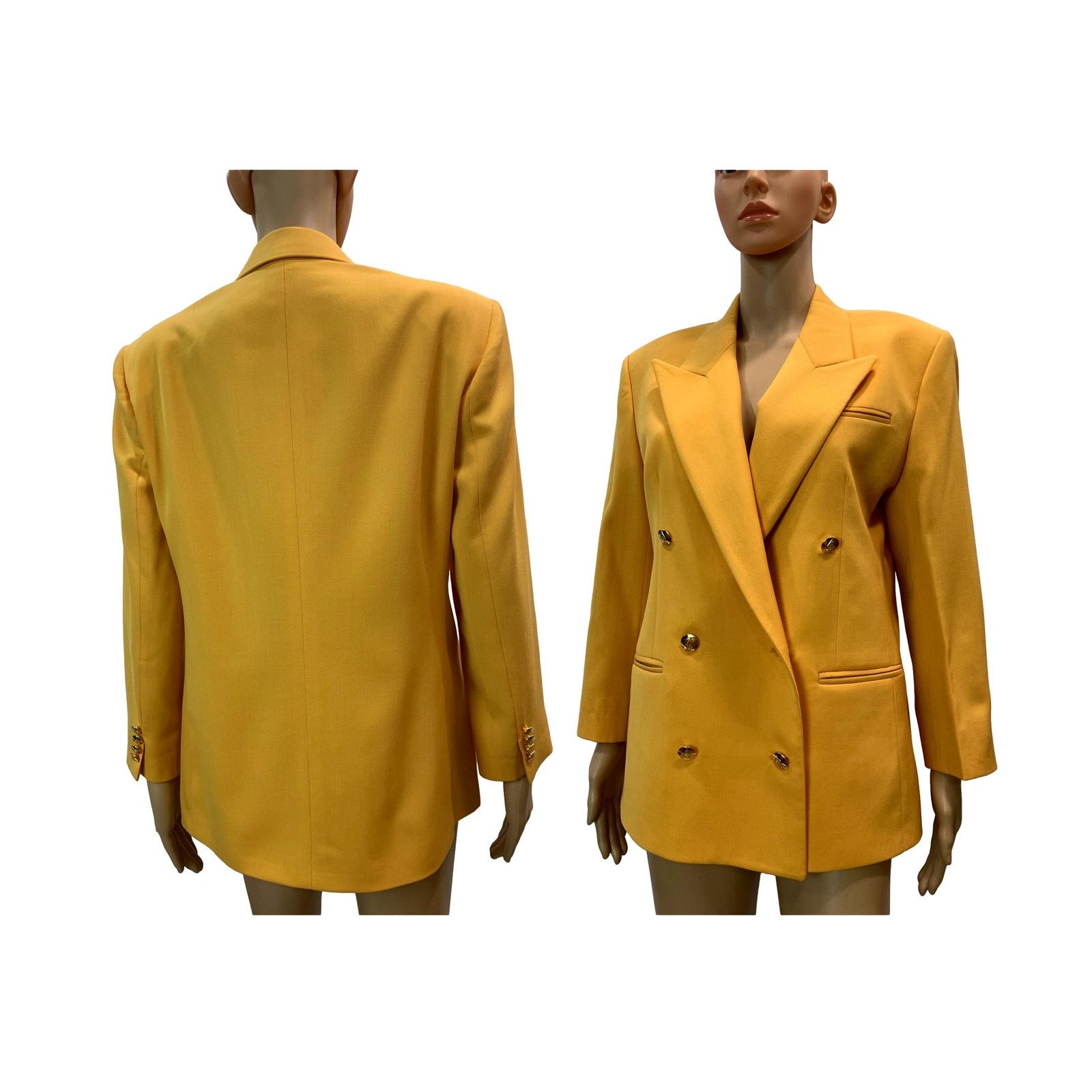 Austin Reed 80s Austin Reed Golden Yellow Wool Blazer with Gold Buttons ...