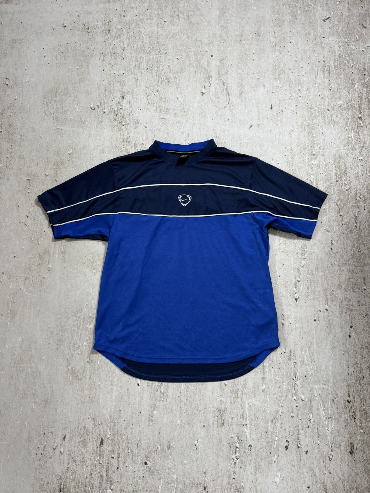 Nike × Vintage Nike vintage T-shirt dri-fit yk2 90s 80s blue streetwear ...