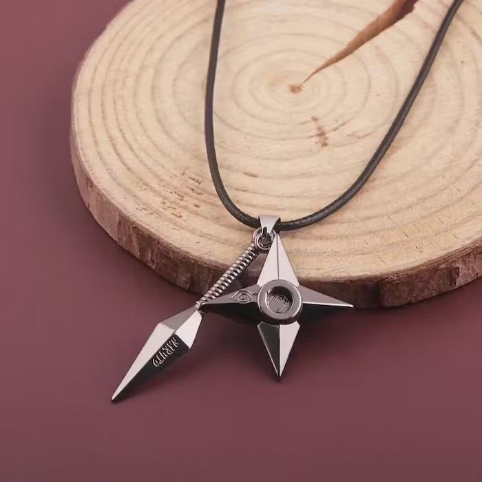 Vintage Kunai Shuriken Chain Akatsuki Ninja Anime Necklace Naruto | Grailed