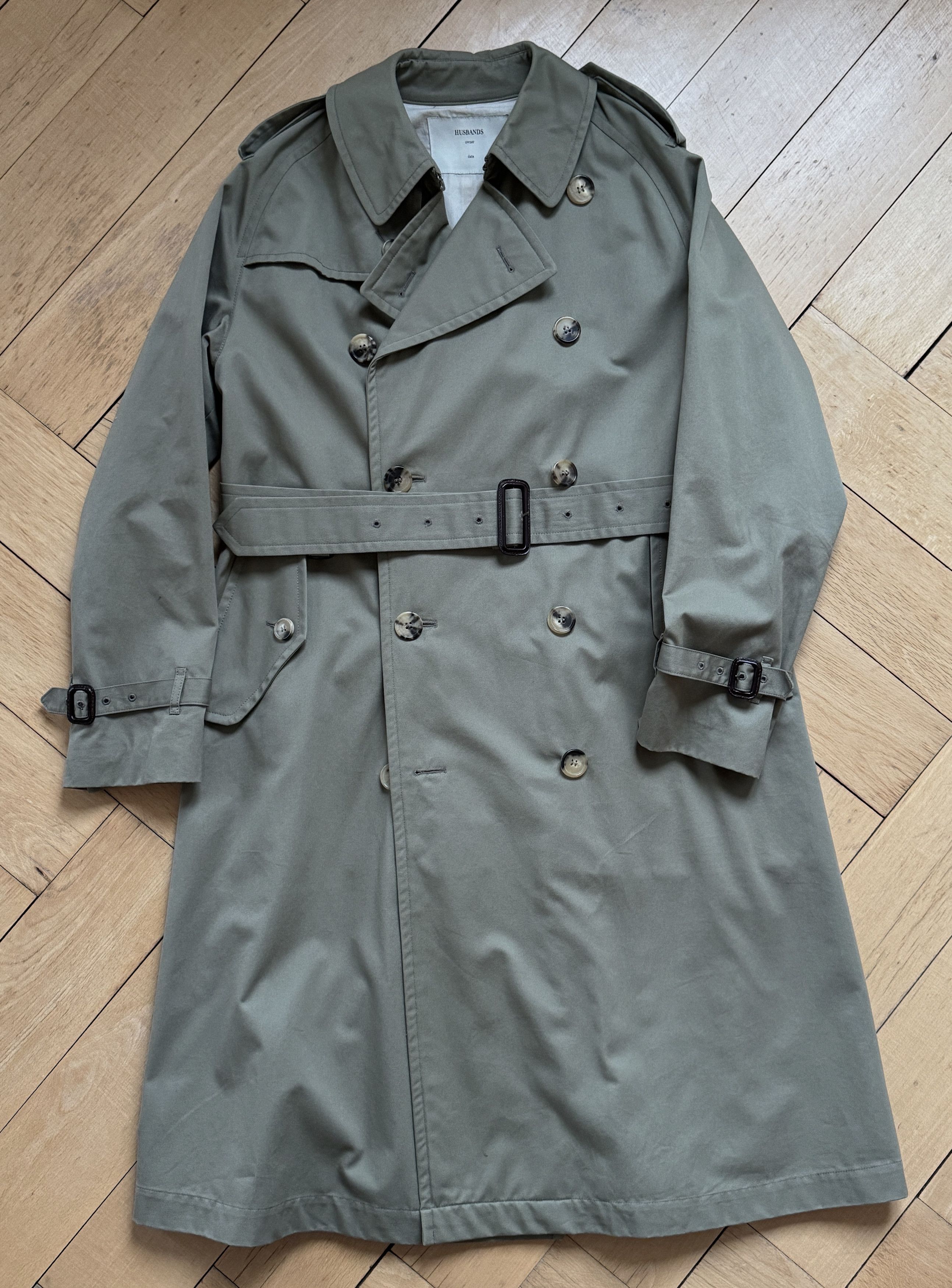 HUSBANDS Husbands Paris - Khaki Trench Coat Gabardine | Grailed