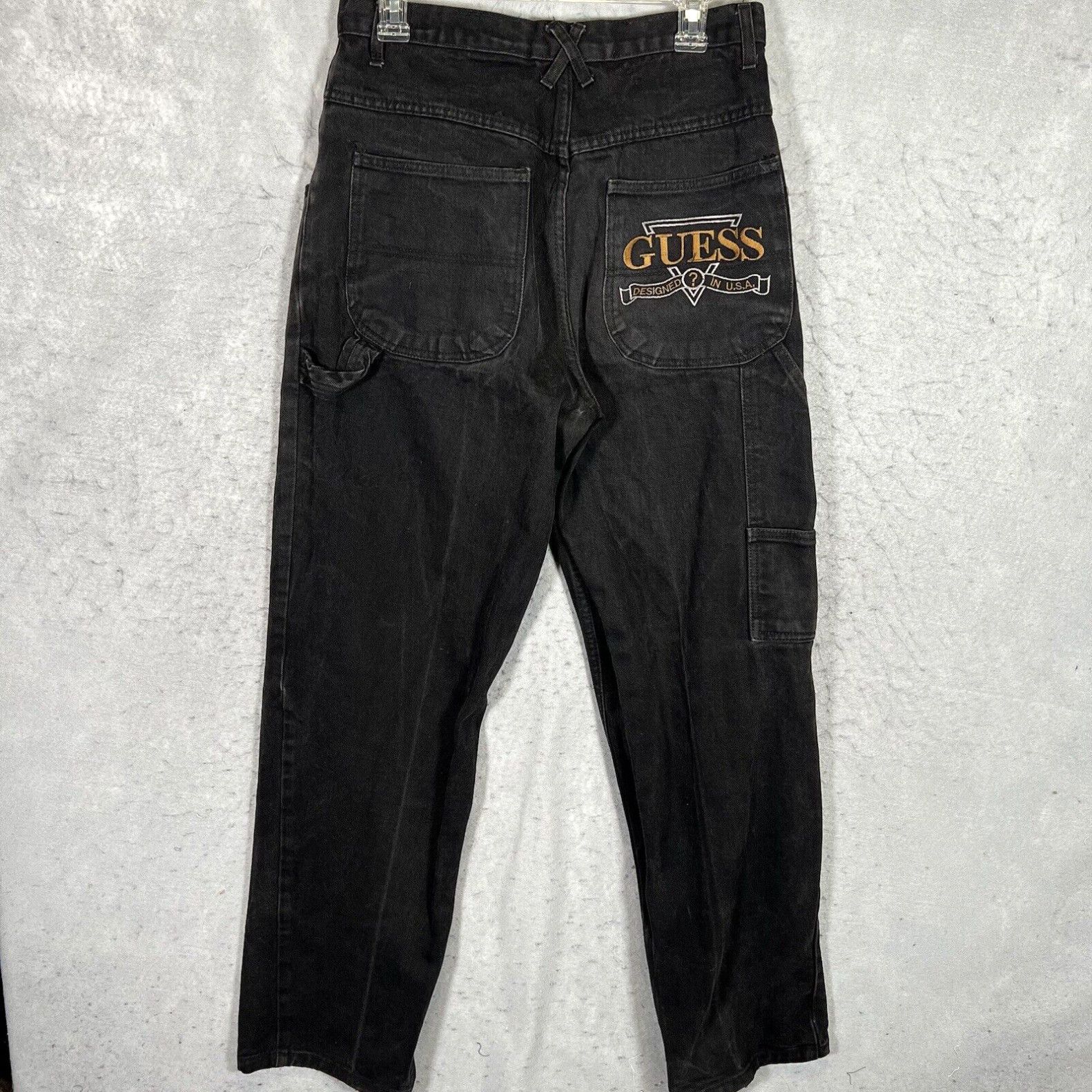 Guess A1 Vintage 90s Guess Jeans Workwear Jeans Adult 32 Black Denim ...