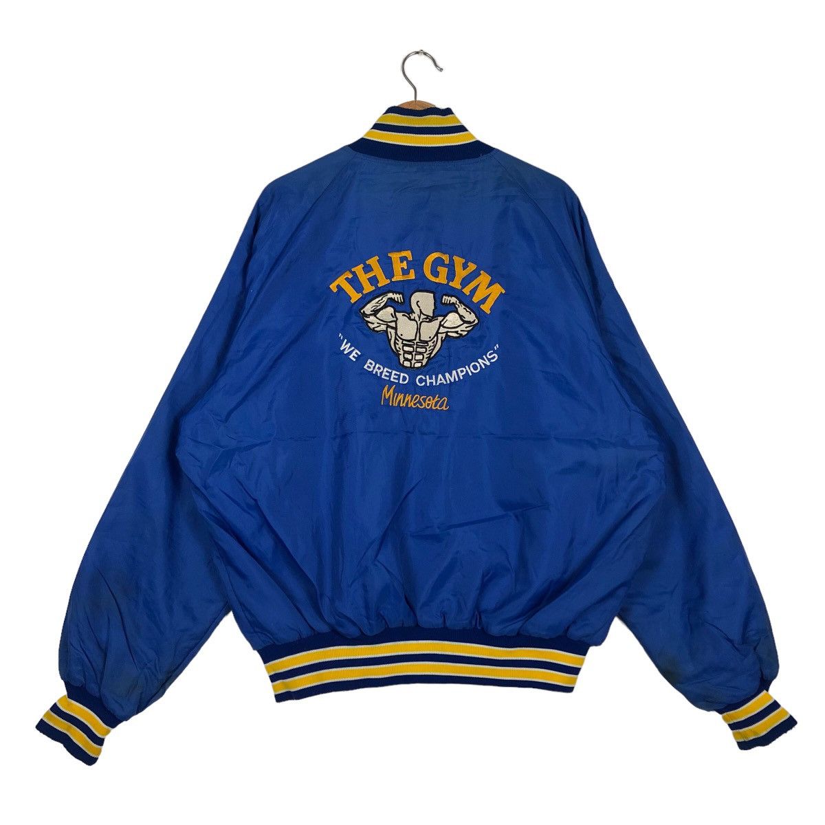 Vintage 🔥90’s Vintage Bomber Jacket Satin The Gym Butwin | Grailed