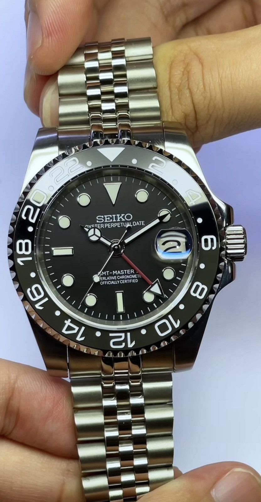 Japanese Brand × Seiko Seiko Mod GMT-Master 2 Grey Bruce Wayne Jubilee ...