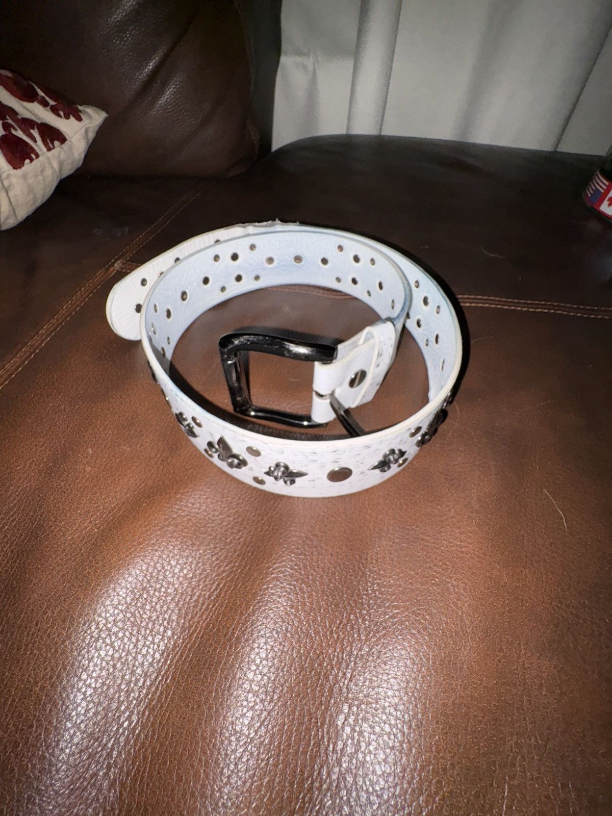 Buckle WHITE FLEUR DE LIS STUDDED ROCK REVIVAL BELT | Grailed