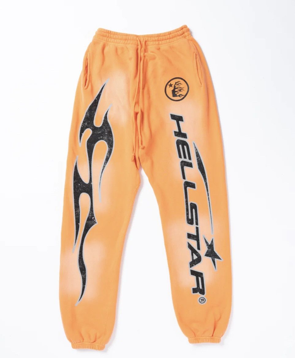 HELLSTAR Fire Orange Hellstar Sweatpants (Closed Elastic Bottom) | Grailed