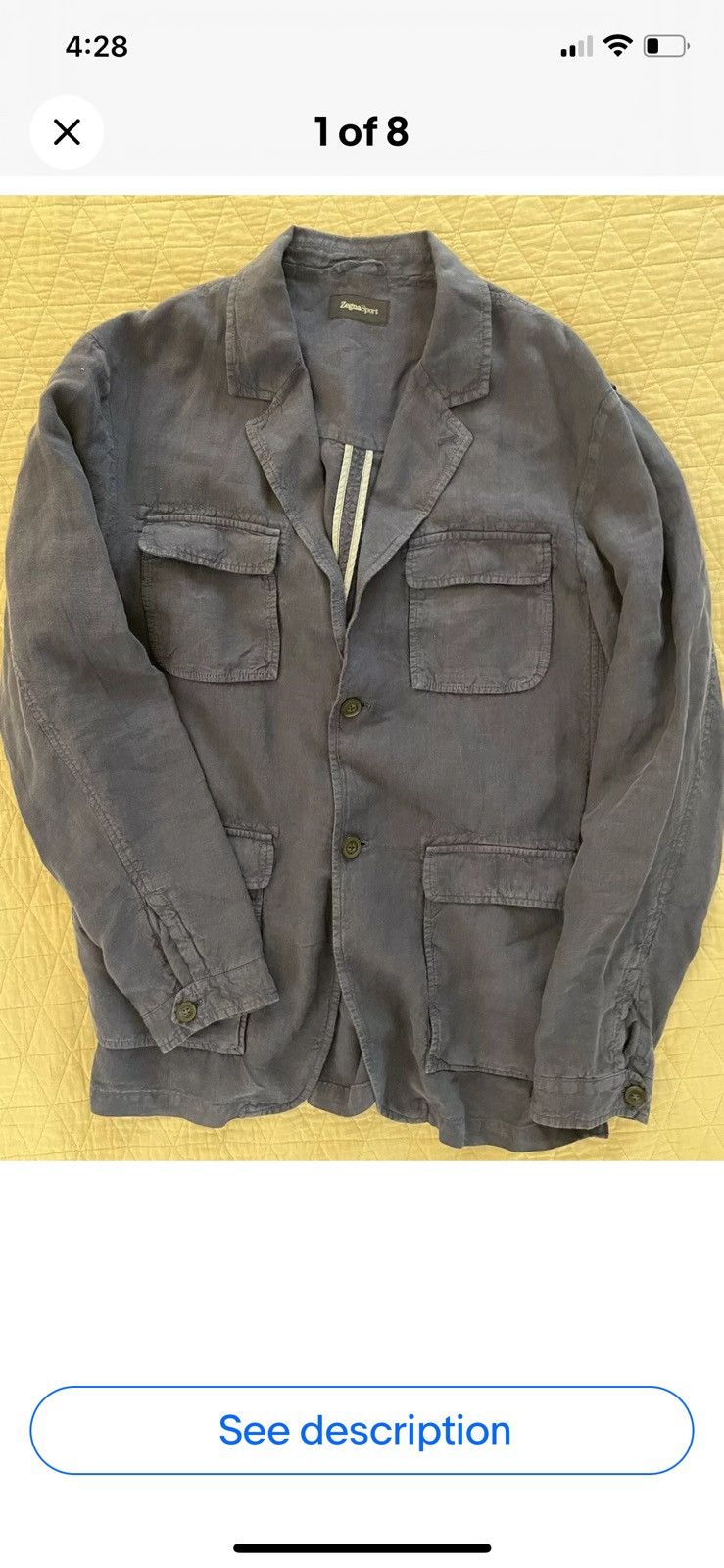 Ermenegildo Zegna Sport Deconstructed Patch Pocket Linen Field Jacket ...