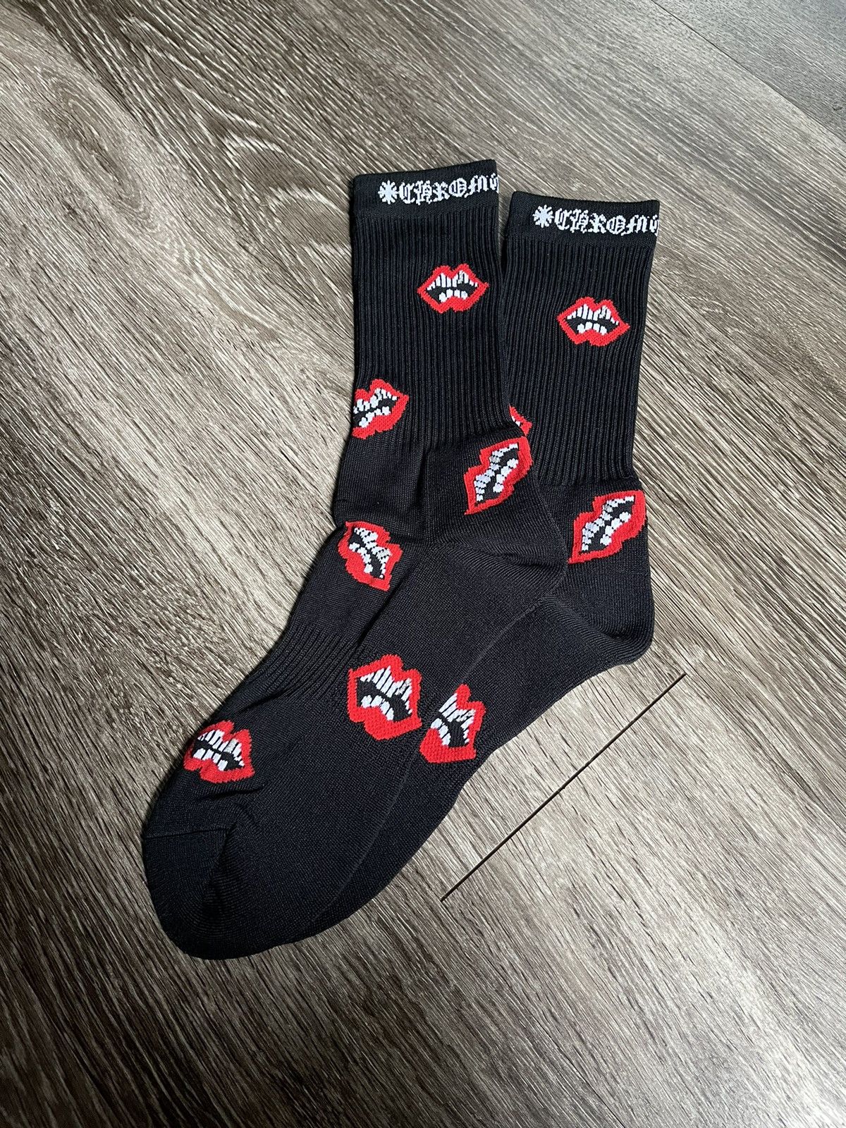 Chrome Hearts Chrome Hearts Matty Boy Black Chomper Lips Socks | Grailed