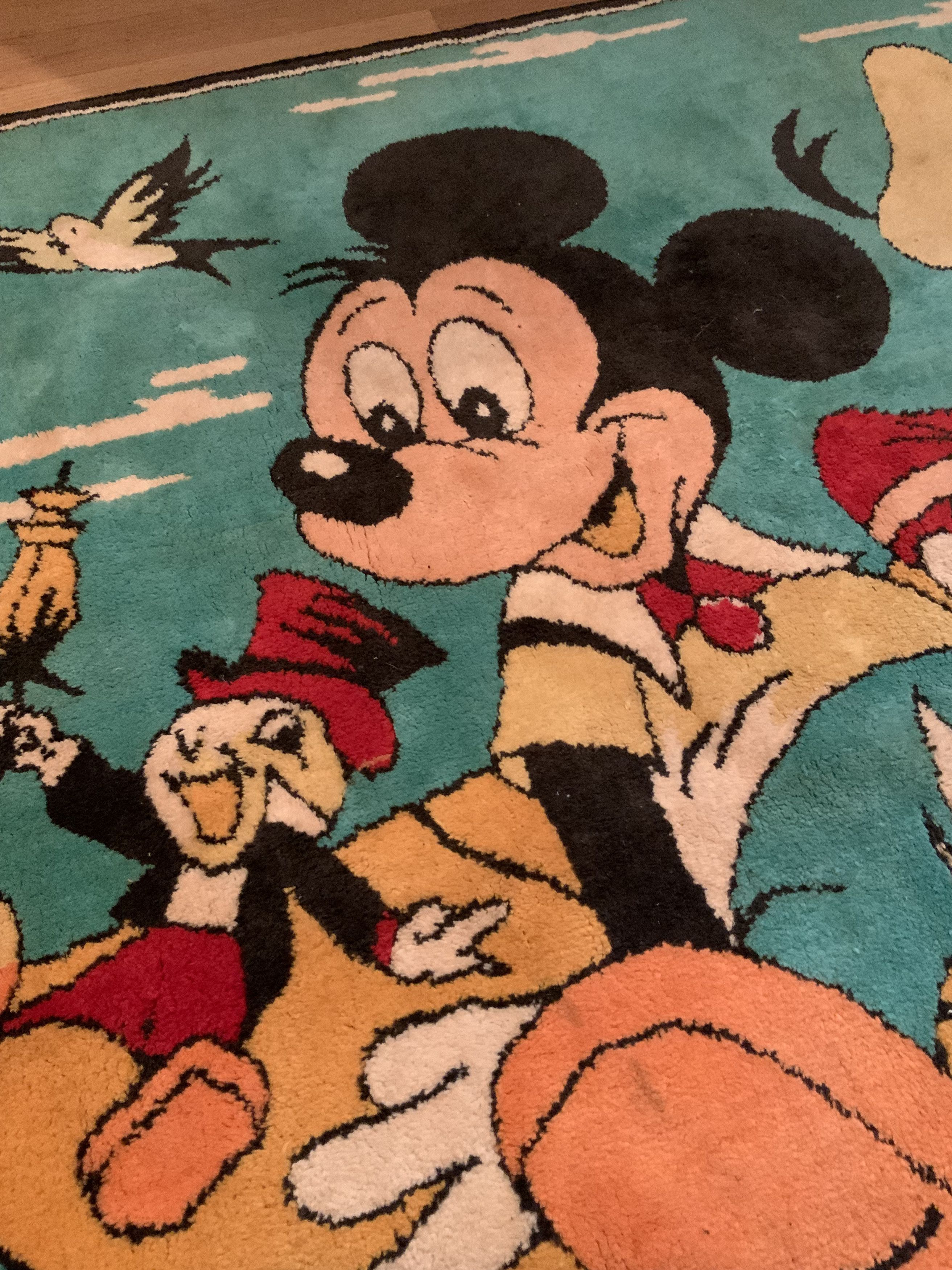 Disney RARE Antique Disney Rug Tapestry: 4 x 5 ft Mickey & Friends ...