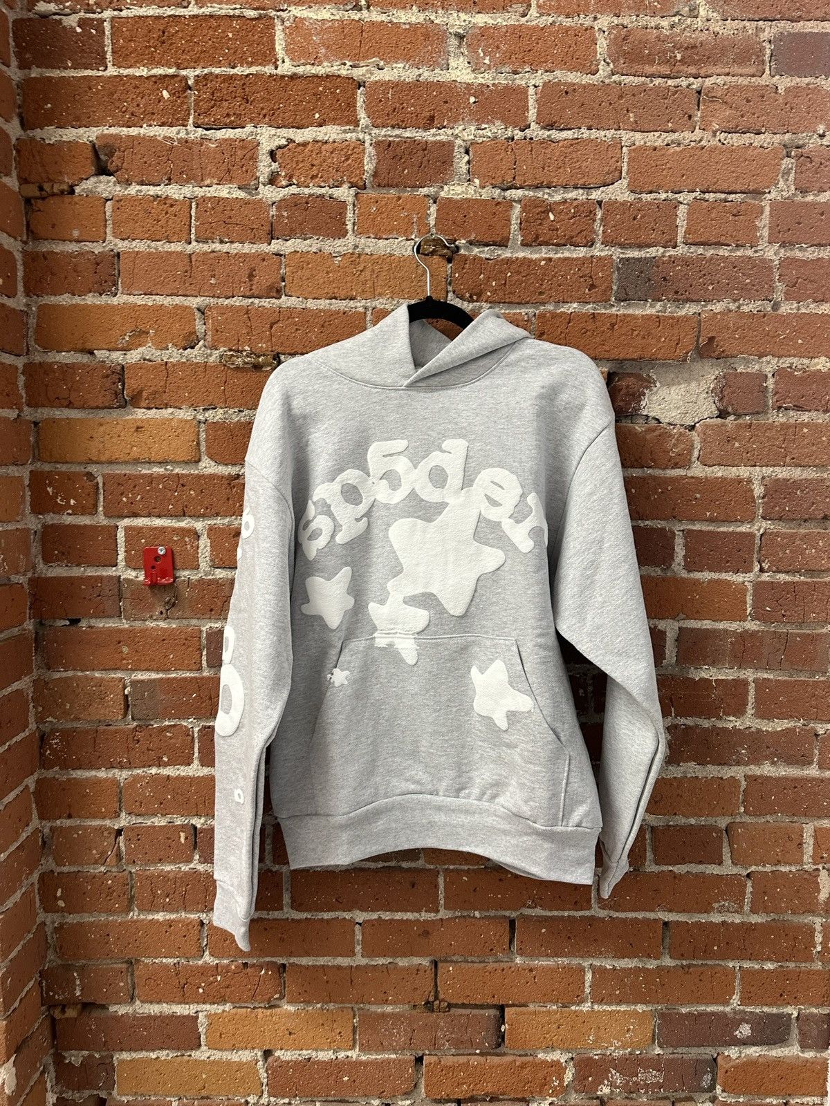 Spider Worldwide Grey beluga sp5der hoodie | Grailed