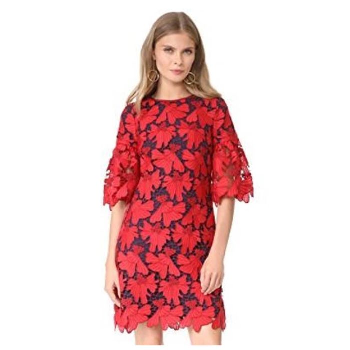Tory Burch NEW Tory Burch Nicola Dress Red Volcano Lace Shift | Grailed