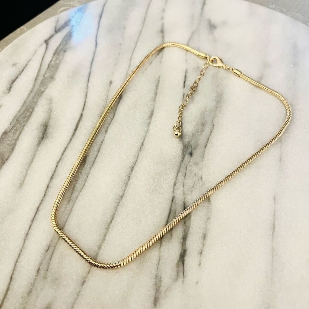 Jewelry Gold Toned Metal Snake Chain Single Strand | Grailed