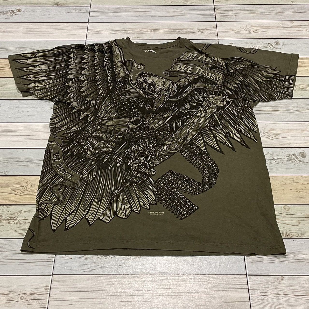 Affliction × Ed Hardy × Tapout Rare 7.62 Design Army Wings Cross Tee ...
