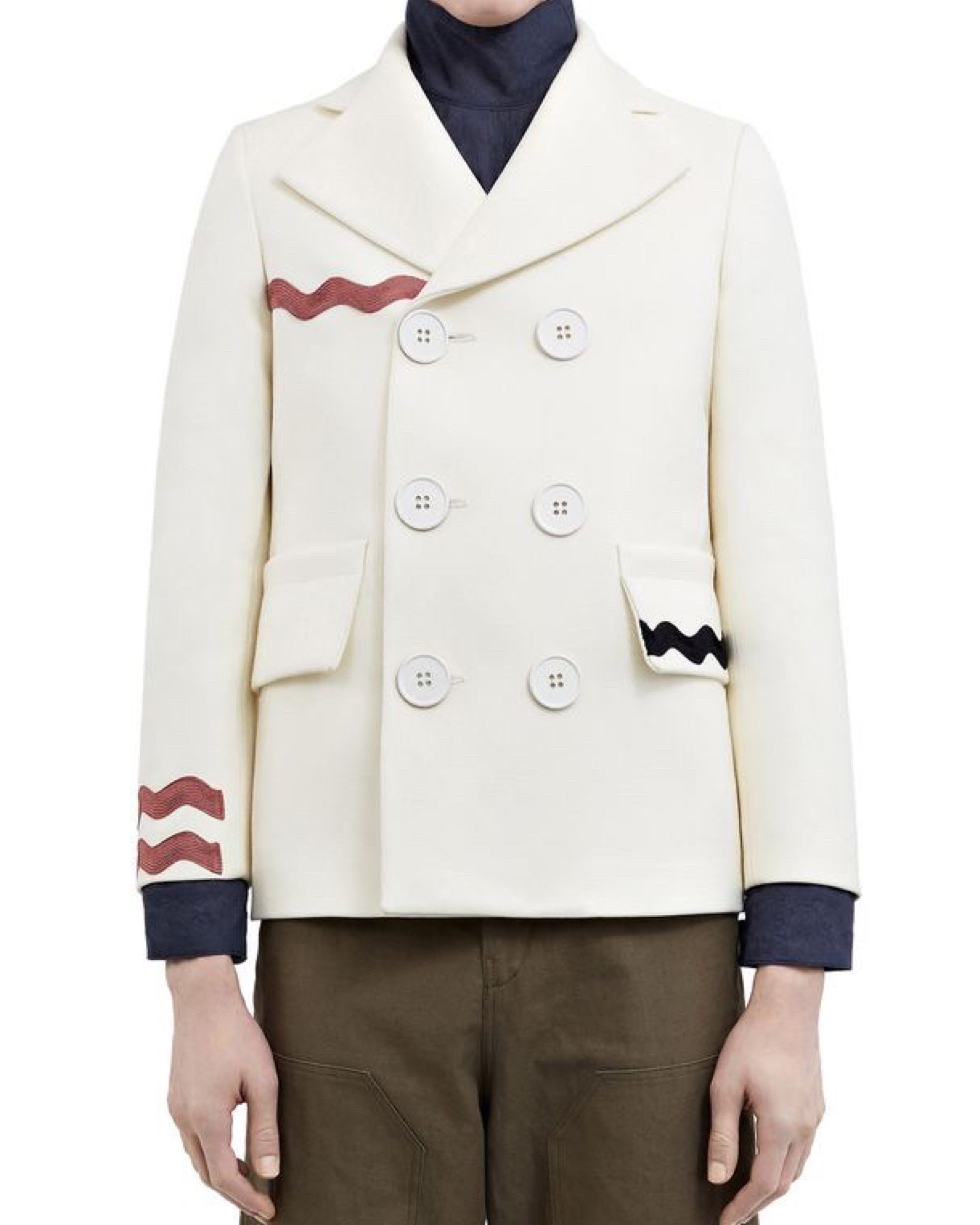 Acne Studios ACNE STUDIOS THE JAKE RIBBON WHITE DOUBLE BREASTED JACKET ...
