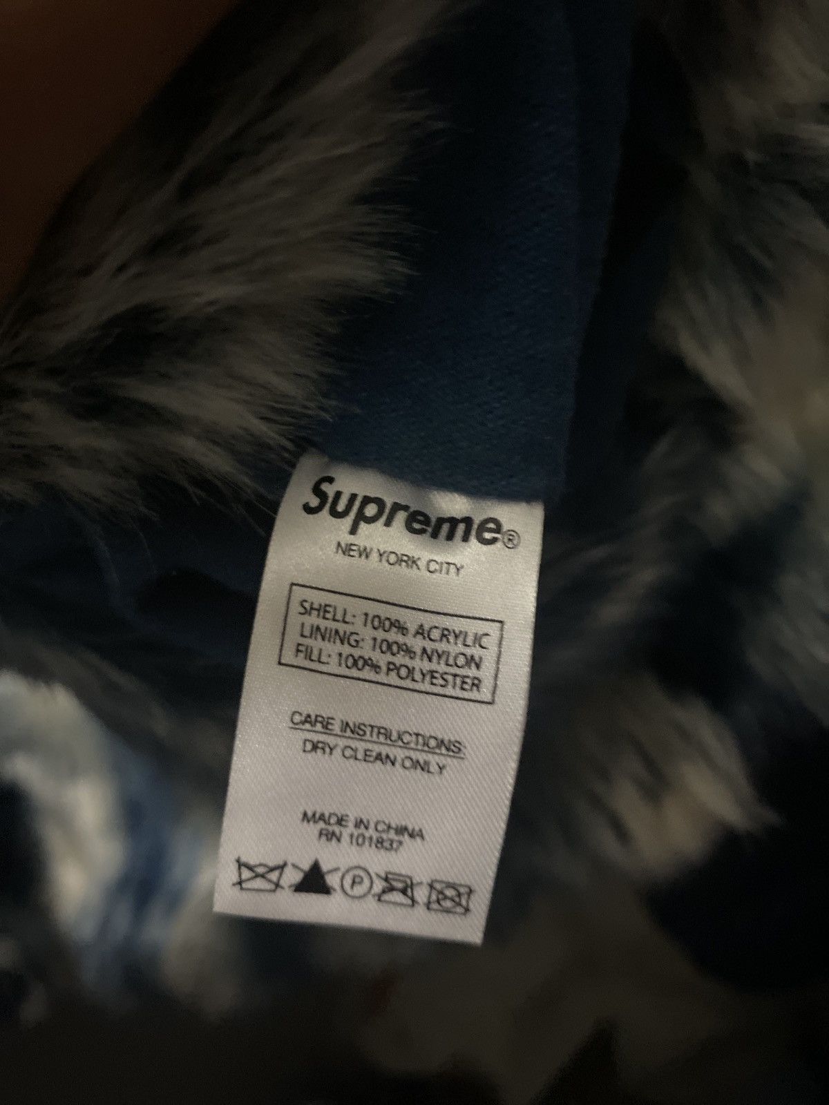 Supreme Supreme Faux Fur Reversible Hooded Jacket 'Ice Blue' | Grailed