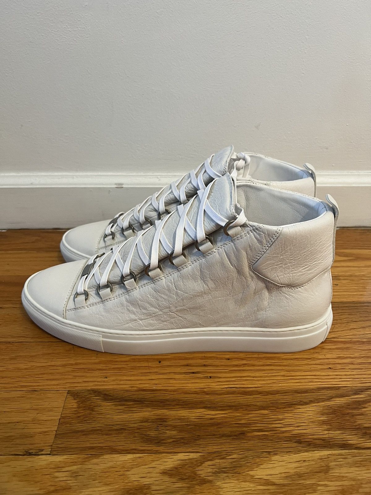 Balenciaga Balenciaga Arena High Top Sneaker White Leather | Grailed