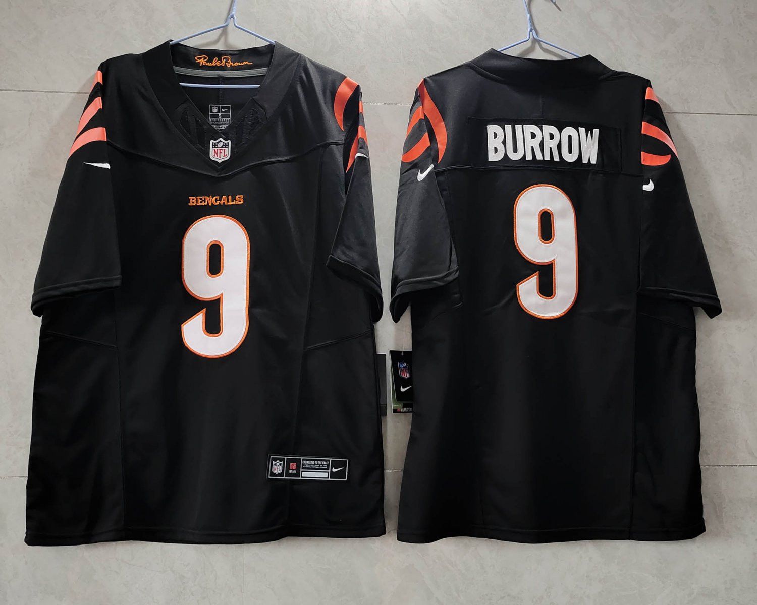 Custom Joe Burrow Bengals 9 Black 2023 F.U.S.E Men Jersey | Grailed