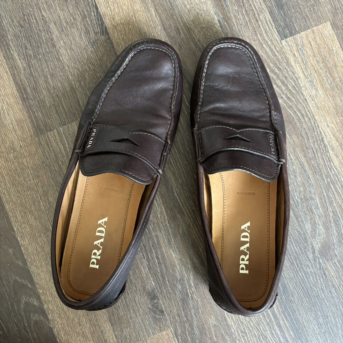 Designer × Prada × Vintage Prada vintage loafers shoes men’s leather ...