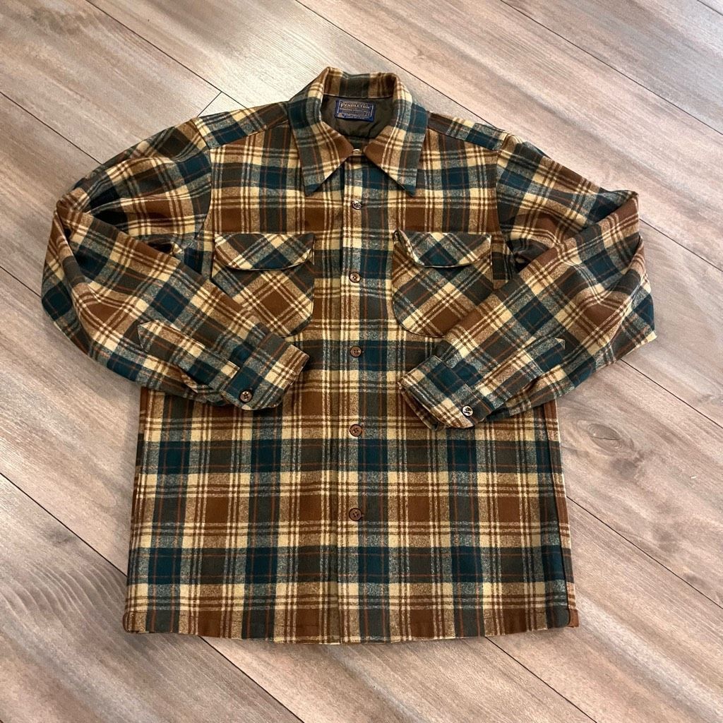 Pendleton Pendleton Brown Plaid Buttonup Wool Flannel Shirt Men Small ...