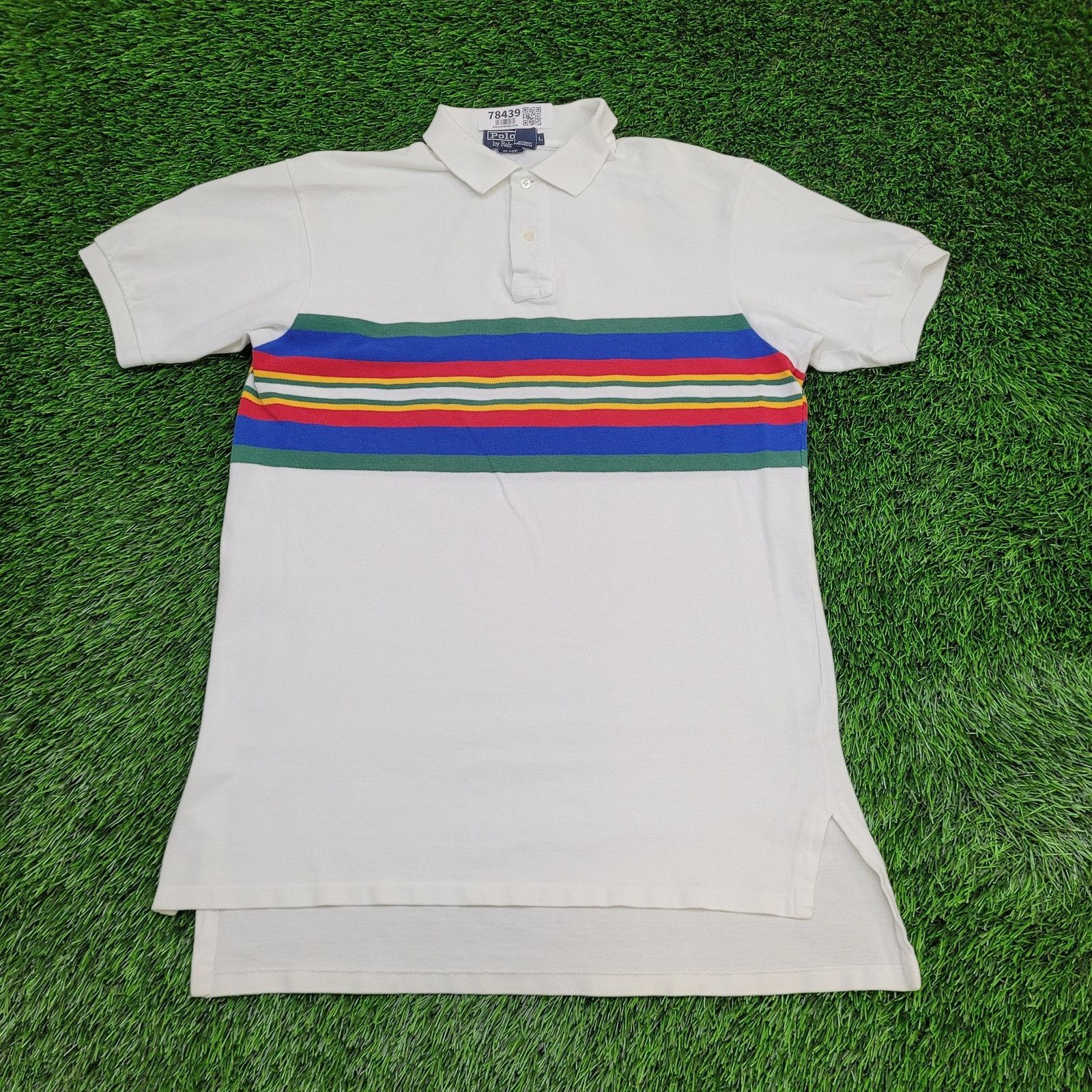Ralph Lauren Vintage Ralph-Lauren Rainbow Polo Shirt Large 21x31 USA ...