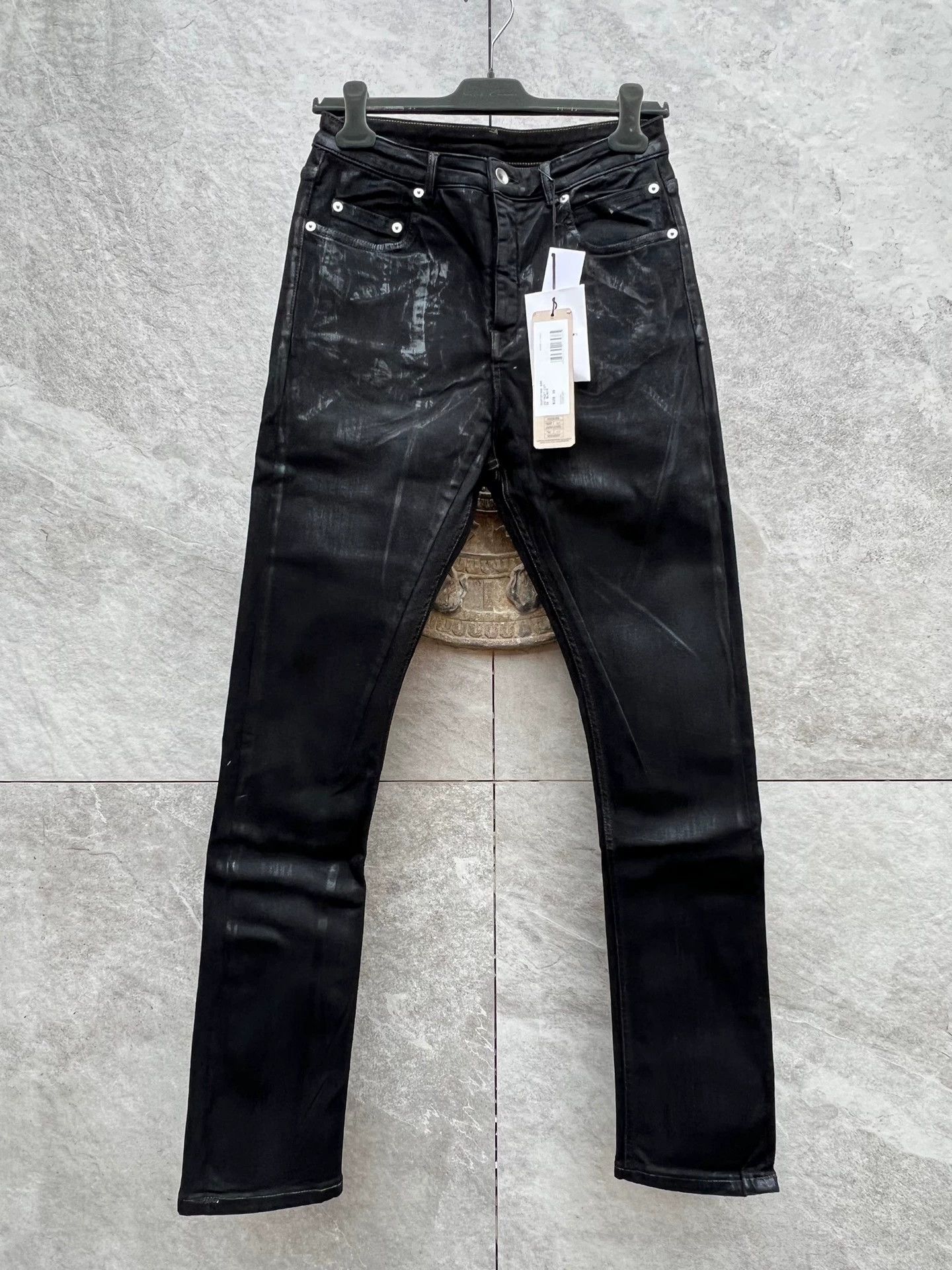 Rick Owens Rick Owens 24s Black Coated detroit Classic Jeans -DMC | Grailed