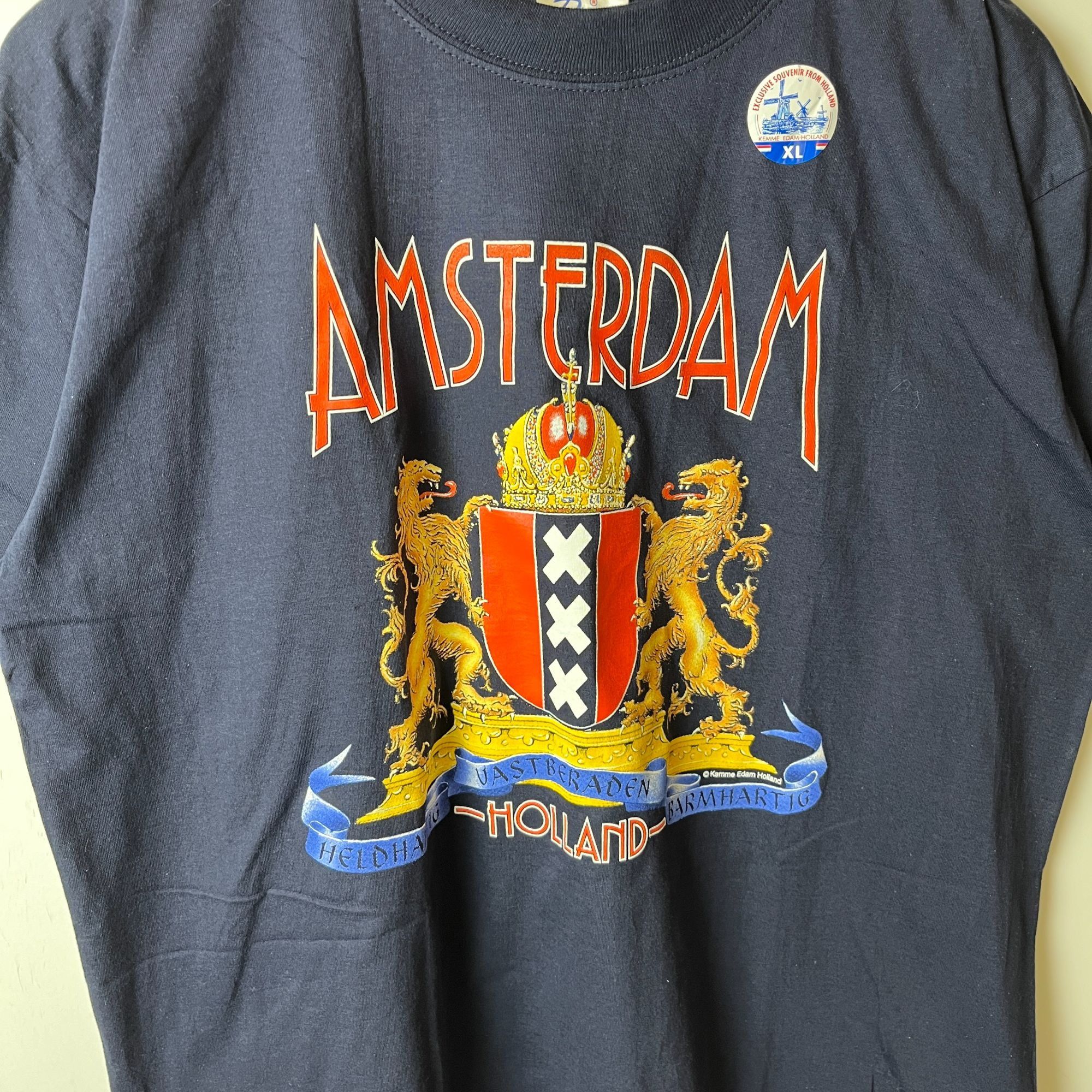 Vintage Amsterdam Holland T Shirt Vintage Blue Large L Royal Solid ...
