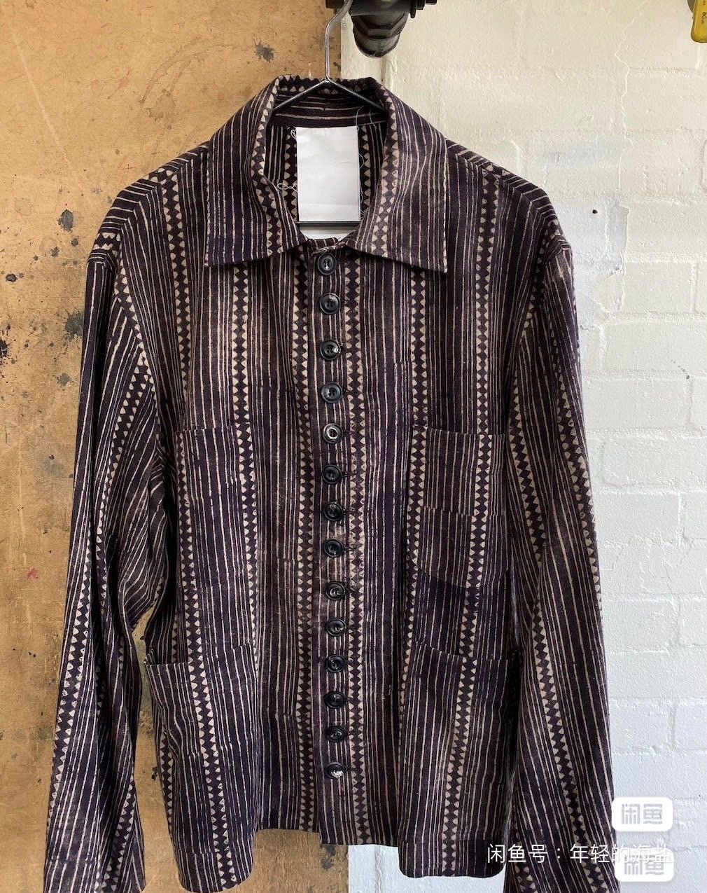 John Alexander Skelton JAS CXIII Iron Dyed Hand Block Print SB Shirt ...