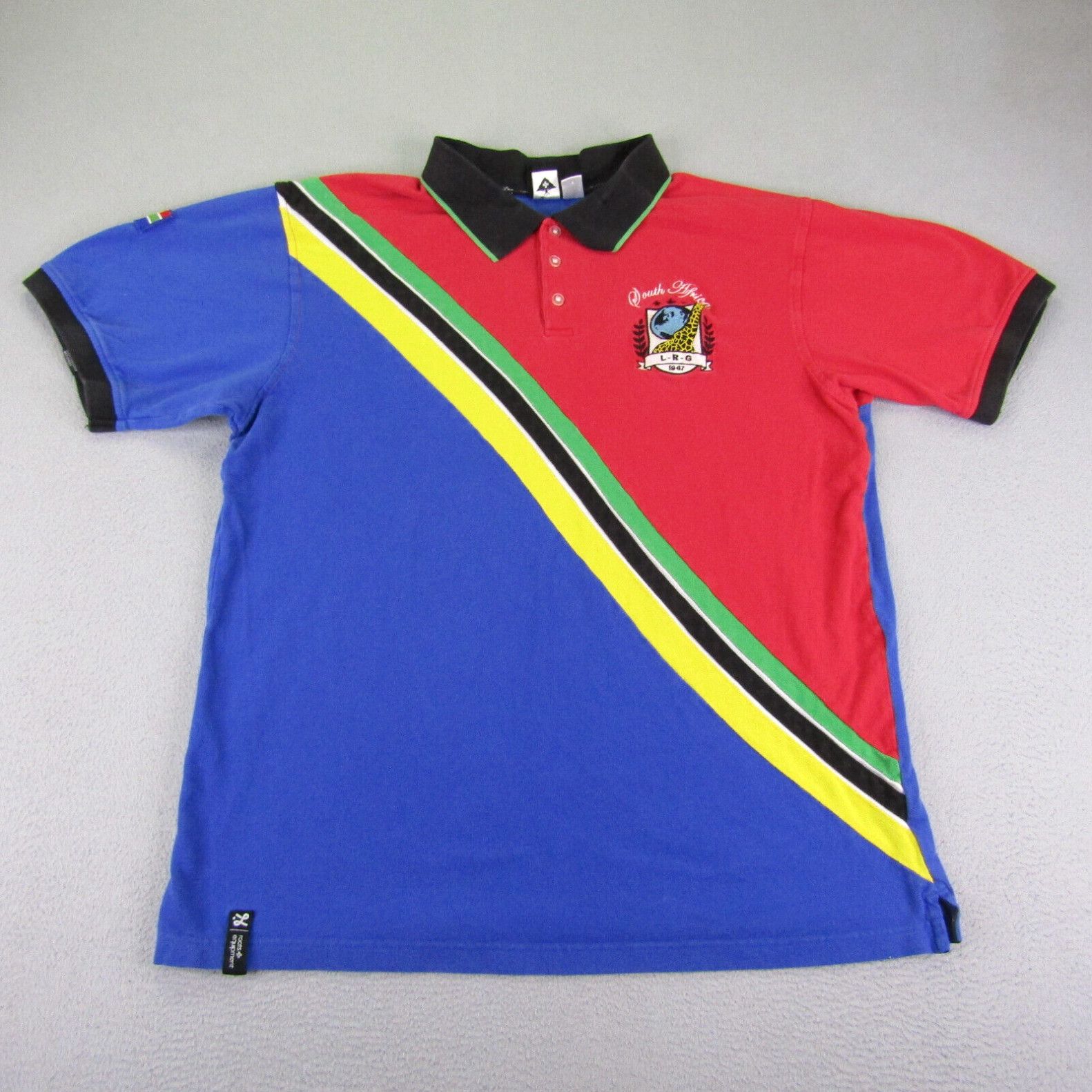 Vintage LRG Polo Shirt Men Extra Large Red Blue Rugby South Africa ...