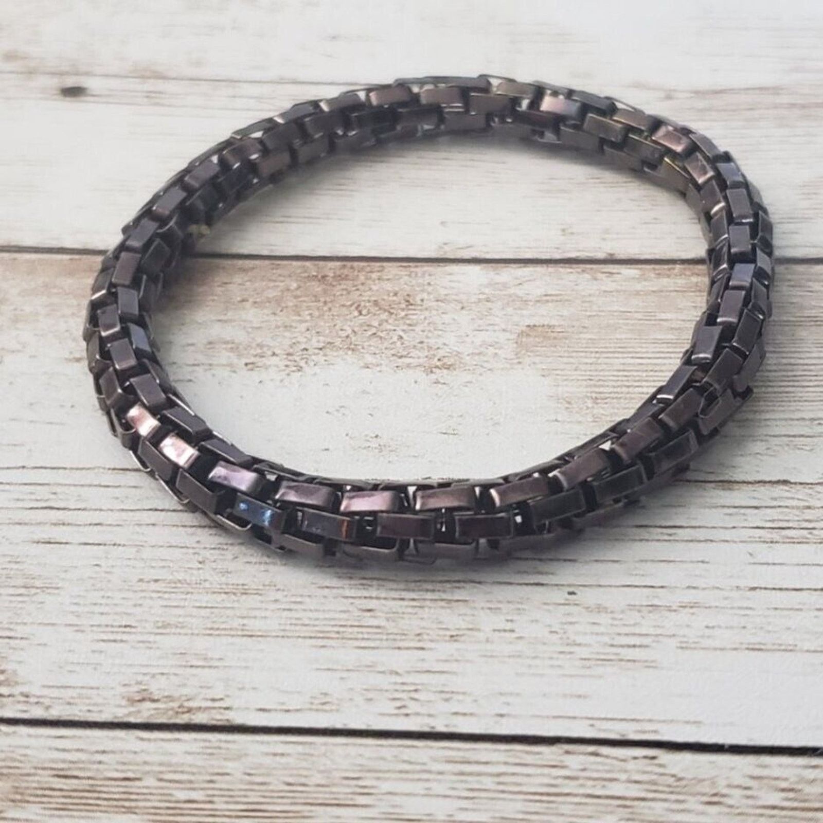 Vintage Vintage Stretch Bracelet - Tight Link Bracelet Dark Brown | Grailed