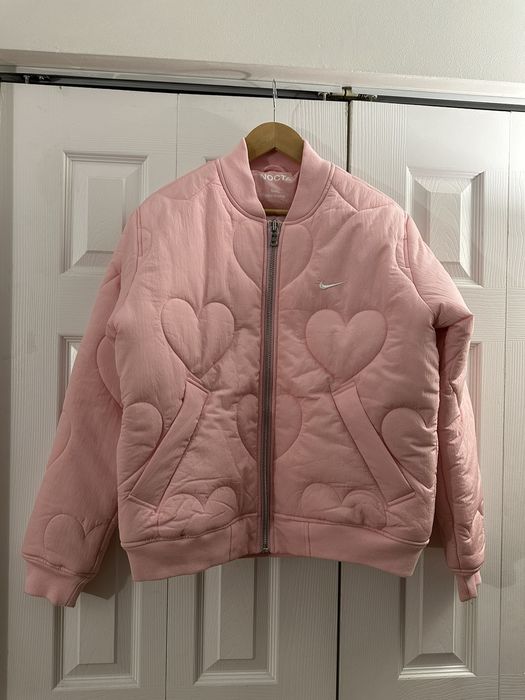 Nike F&F Drake x Nike Heart CLB Puffer Bomber Jacket pink | Grailed