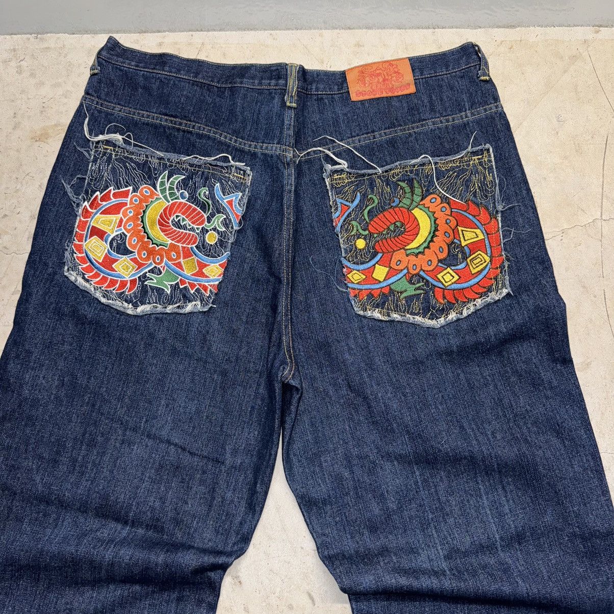 Vintage Crazy Y2K Evisu Style Baggy Jeans Dragon Embroidered Denim ...