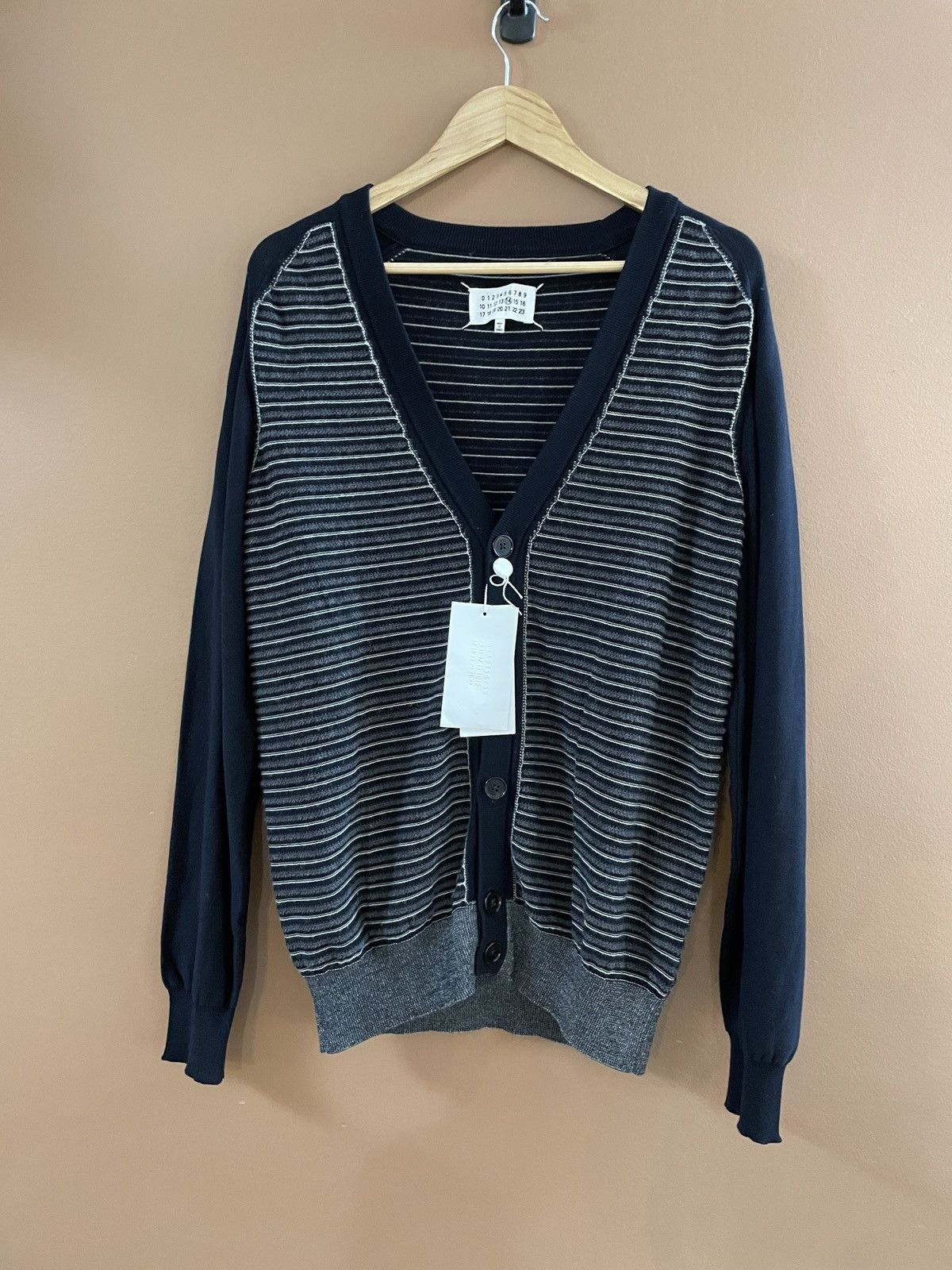 Maison Margiela Margiela inside out black cardigan sweater | Grailed