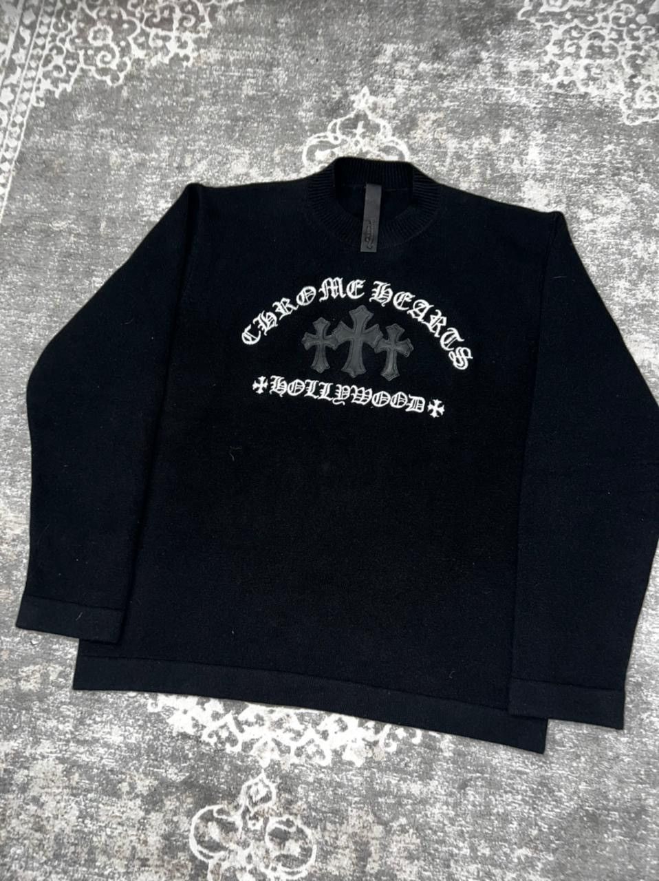 Chrome Hearts Chrome Hearts Cashmere Embroided Cemetary Patch Sweater ...