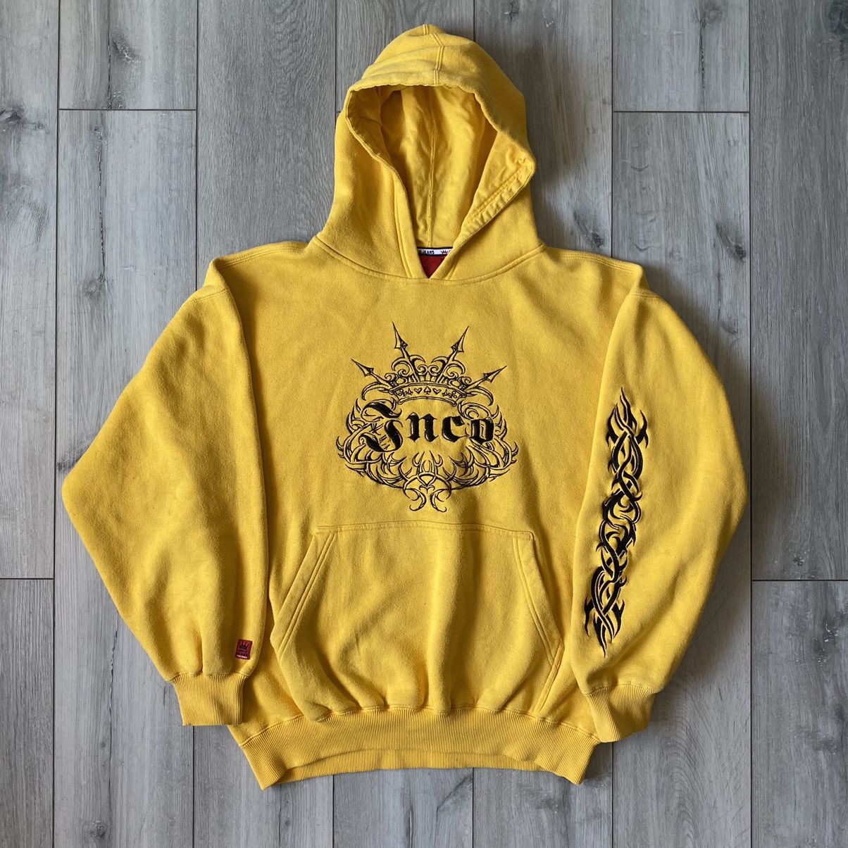 JNCO × Southpole JNCO Yellow Tribal Y2K Hoodie Embroidered | Grailed