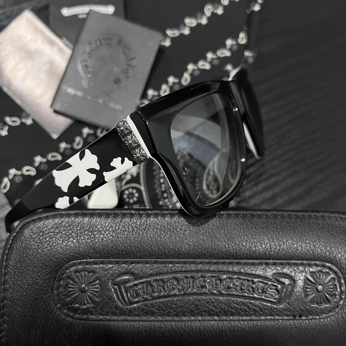 Chrome Hearts × Designer × Luxury Chrome Hearts Slhore Cross Sunglasses ...