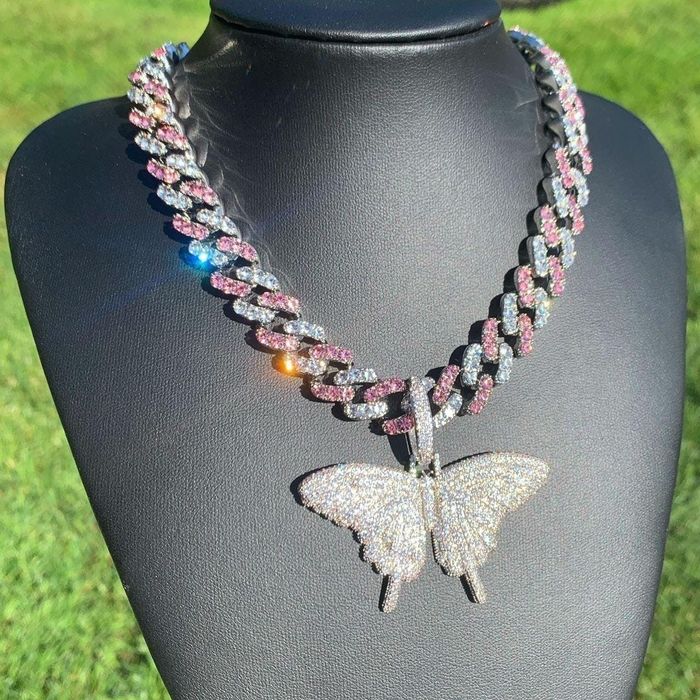 Cuban Link Chain Butterfly Cuban Link Chain | Butterfly Pendant | Two ...