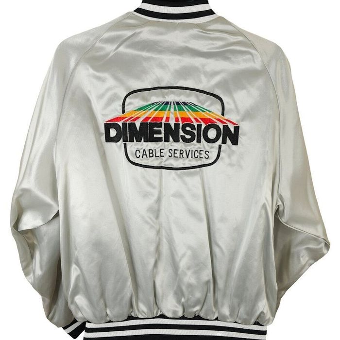 Vintage Vintage Dimension Cable Services Satin Bomber Jacket Mens | Grailed