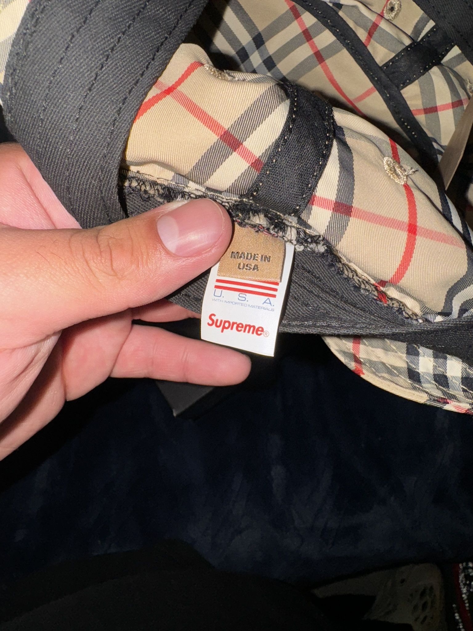 Burberry × Supreme Supreme x Burberry - BEIGE CRUSHER HAT (M/L) | Grailed