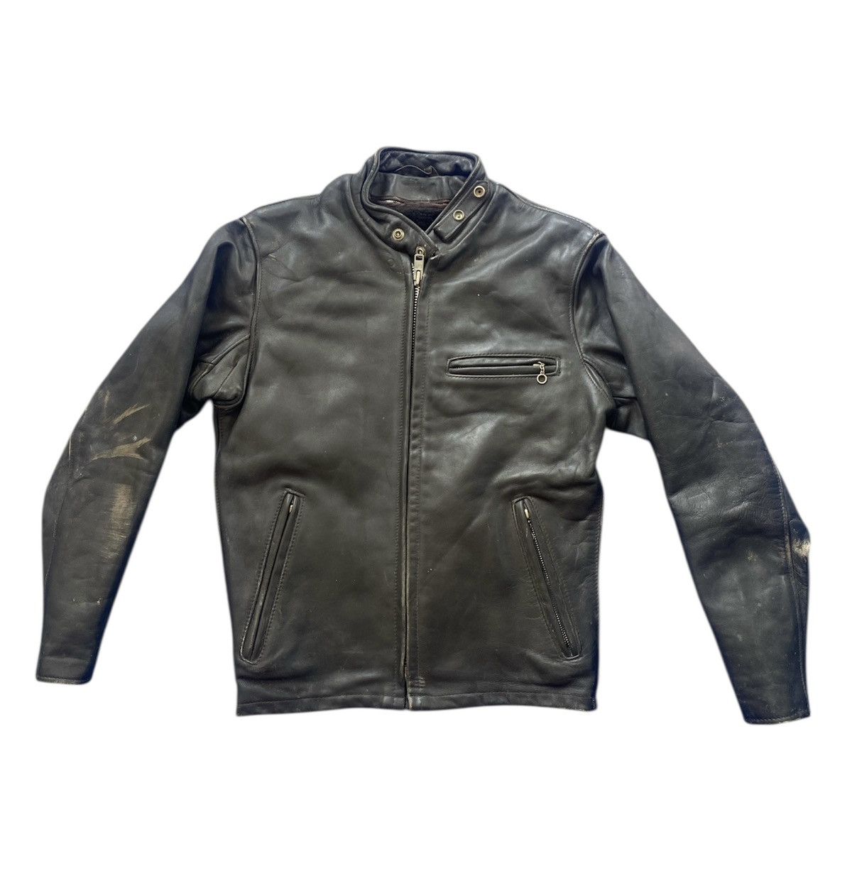 Schott Schott Single Rider Steerhide 641 Cafe Racer Leather Jacket ...
