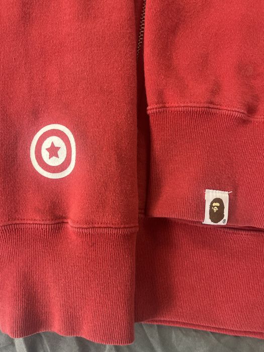 Bape Red BAPE Camo Shark Full Zip Hoodie | Grailed