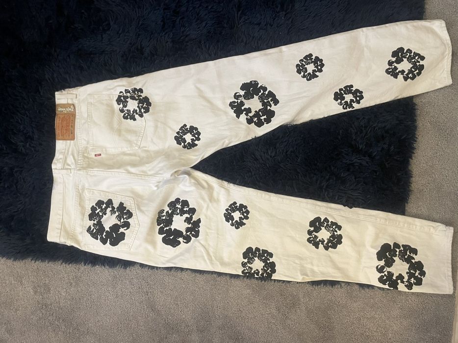 DENIM TEARS White Denim Tears Jeans 100% Real | Grailed