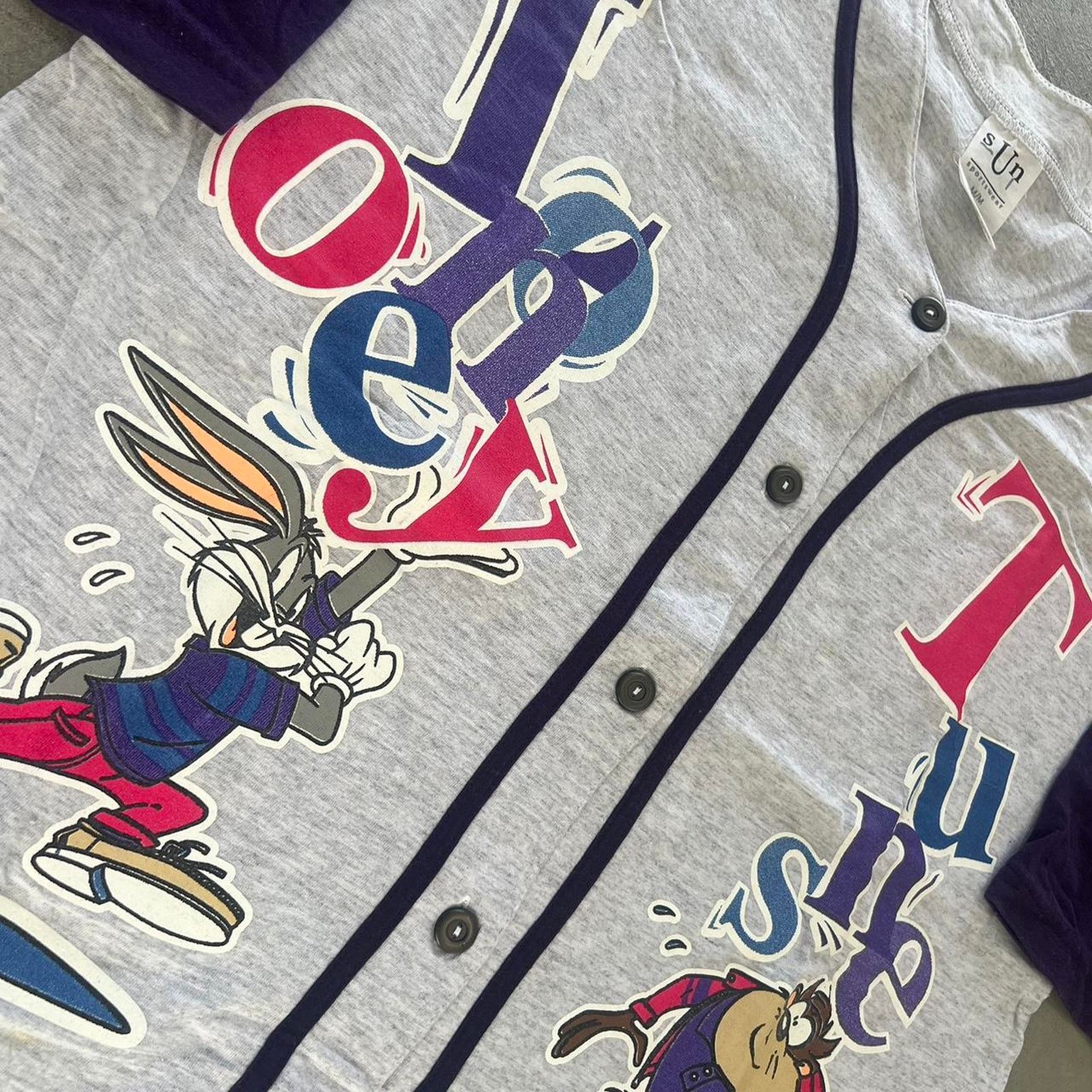 Vintage Vintage 90s Looney Tunes Cartoon Taz Baseball Jersey | Grailed