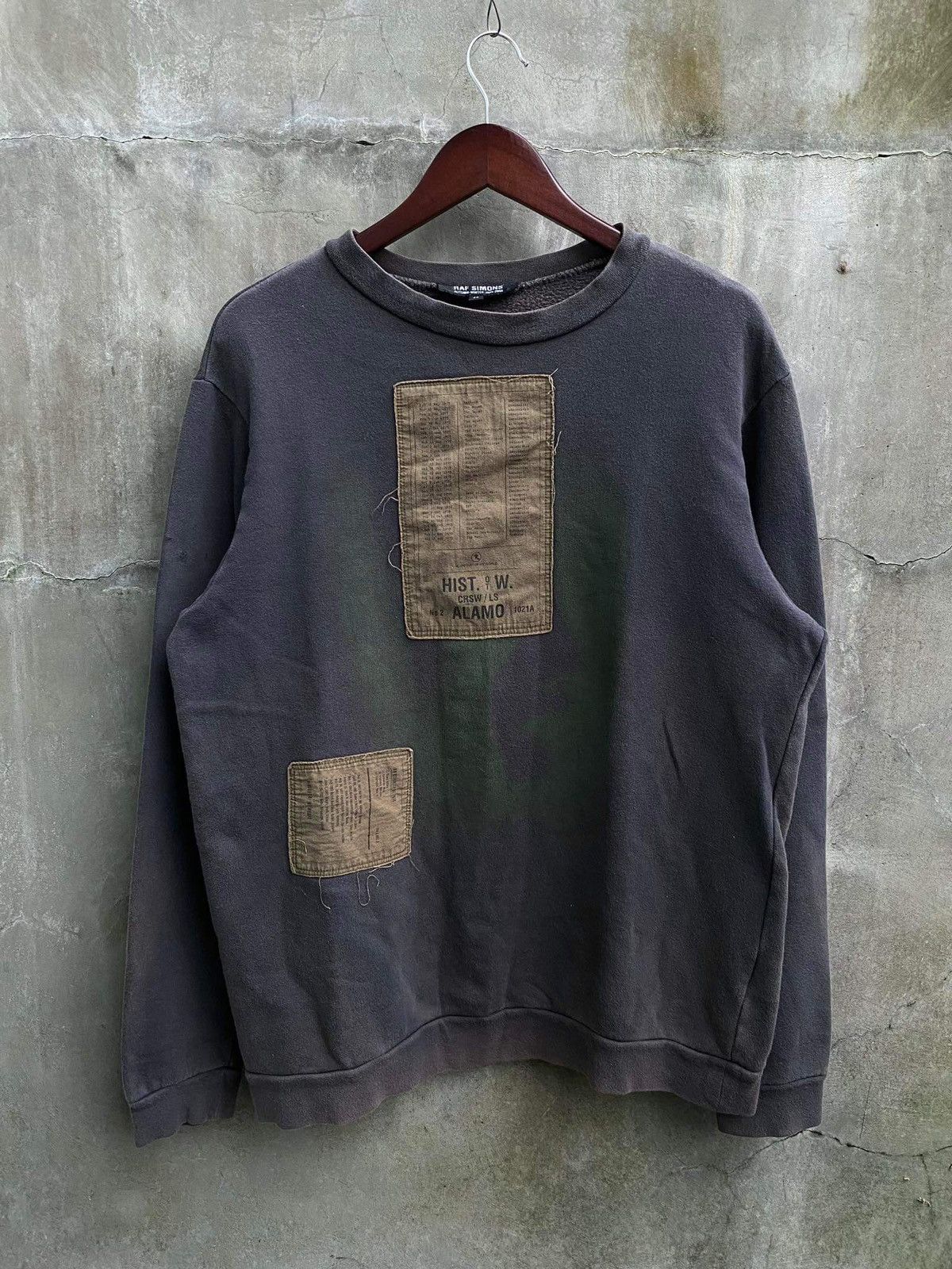Raf Simons AW05 “History of My World” ‘Alamo’ Gray Crewneck Sweatshirt ...