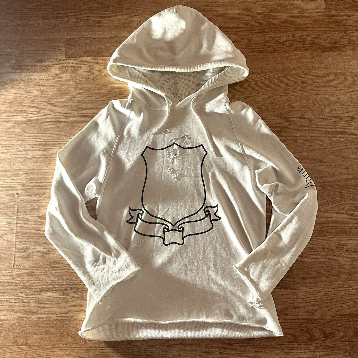 Number (N)ine Number (N)ine AW01 White Shield Hoodie | Grailed