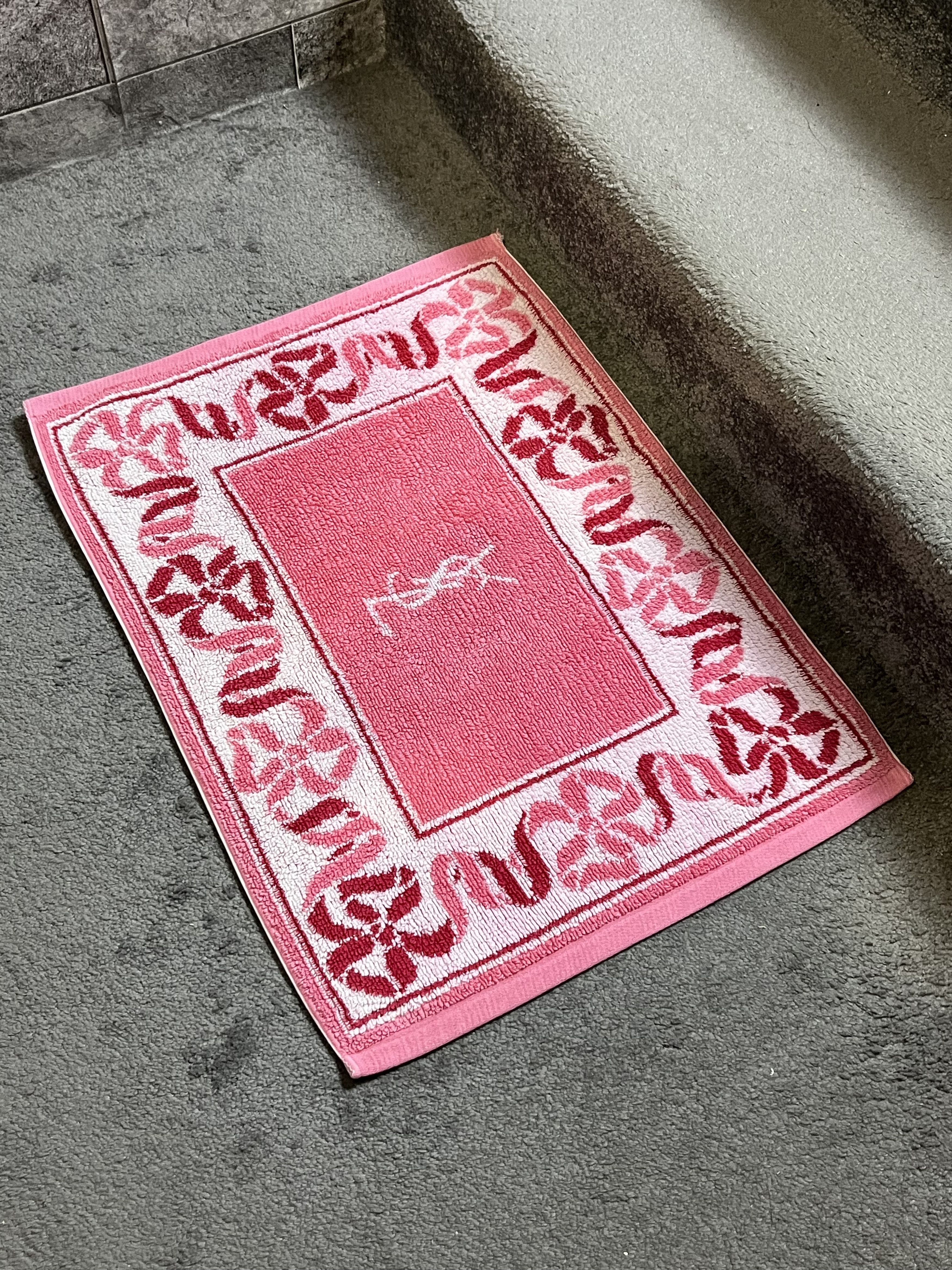 Vintage Vintage YSL Pink Logo Door Mat Rug Japan Rare Decor | Grailed